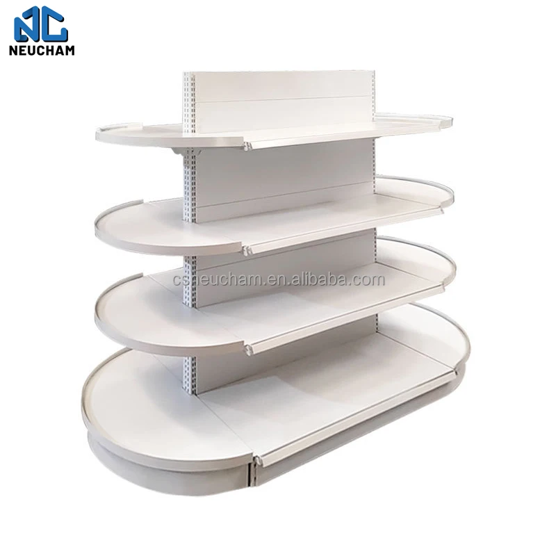 Double-sided round store shelving racks gondola shelves supermarket ...