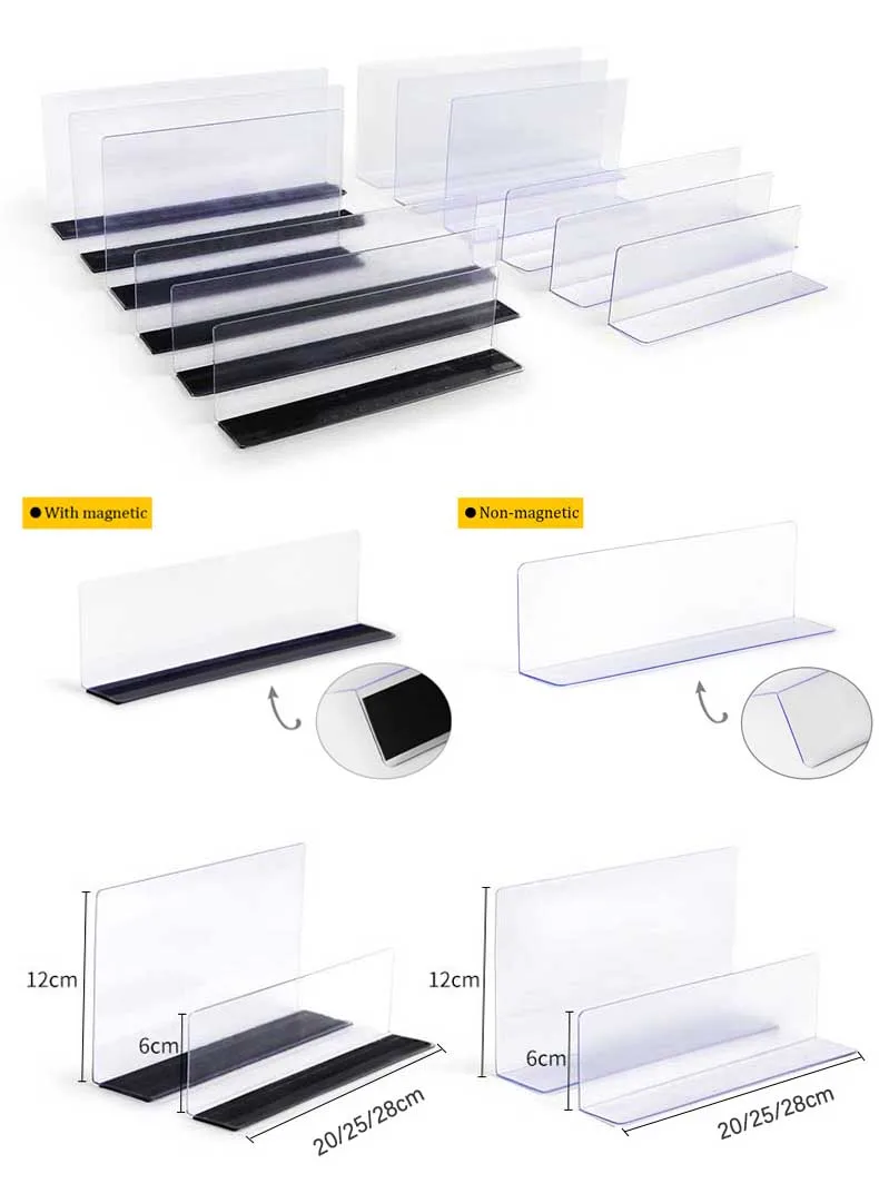 Magnetic Supermarket Display Pvc Shelf Divider Separators Divider For ...