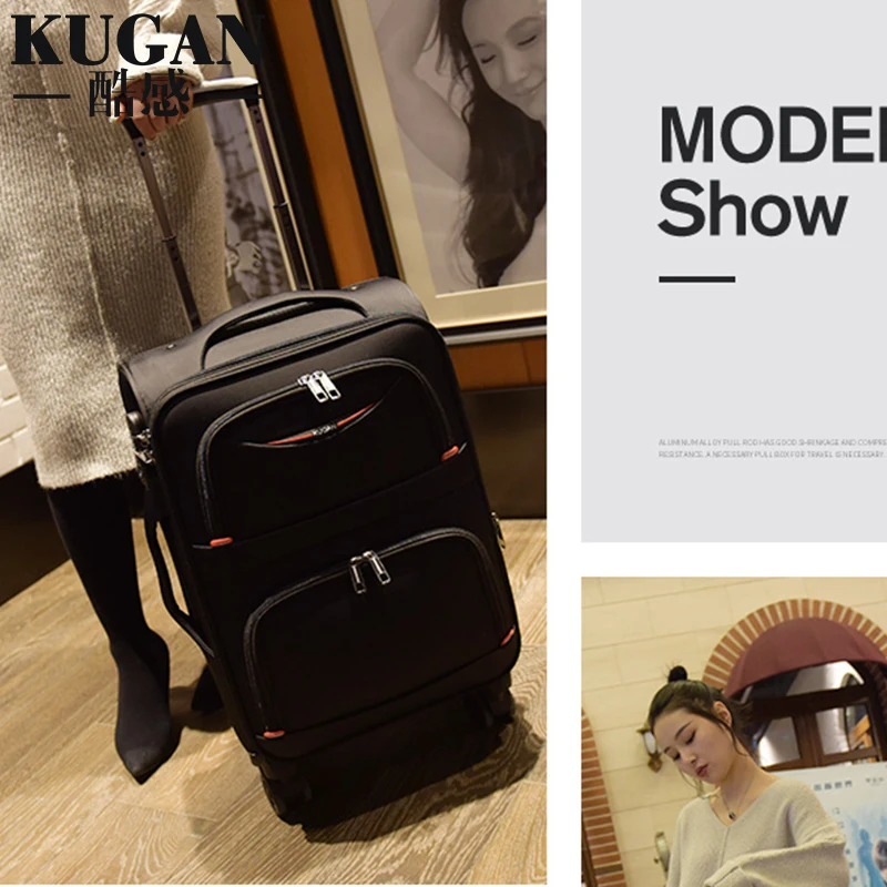 Customized Large Capacity Oxford Fabric Travel Luggage Suitcases With 4 ...