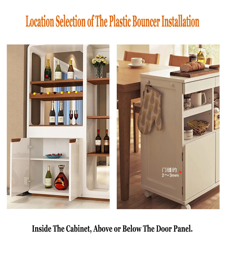 Cabinet Door Damper Spring Loaded Press Button Aluminum Alloy Push To ...