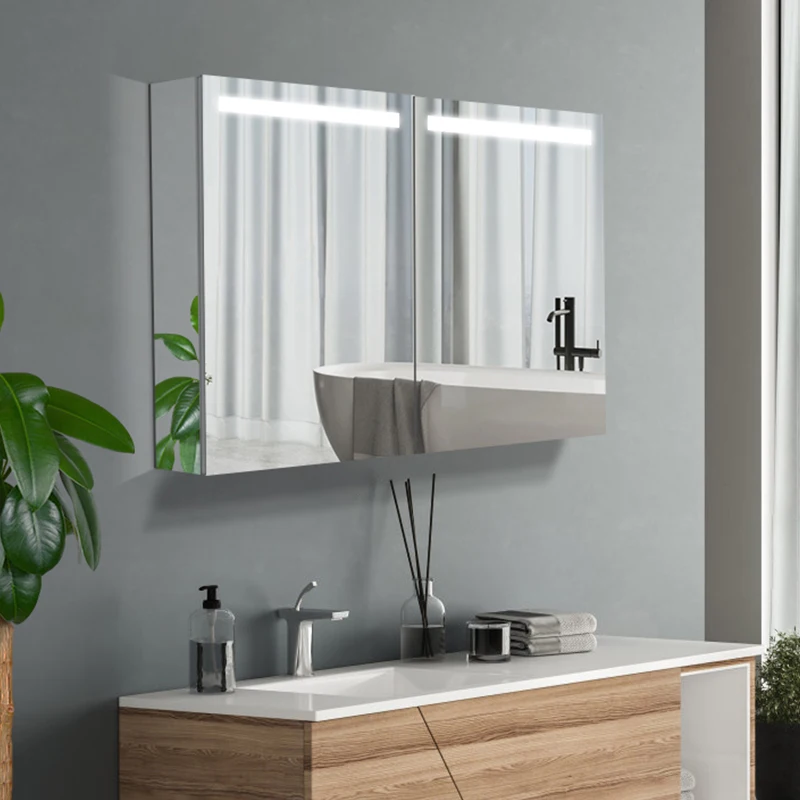 Modern European Style Bathroom Storage Cabinet Silver Mirror Cabinet ...