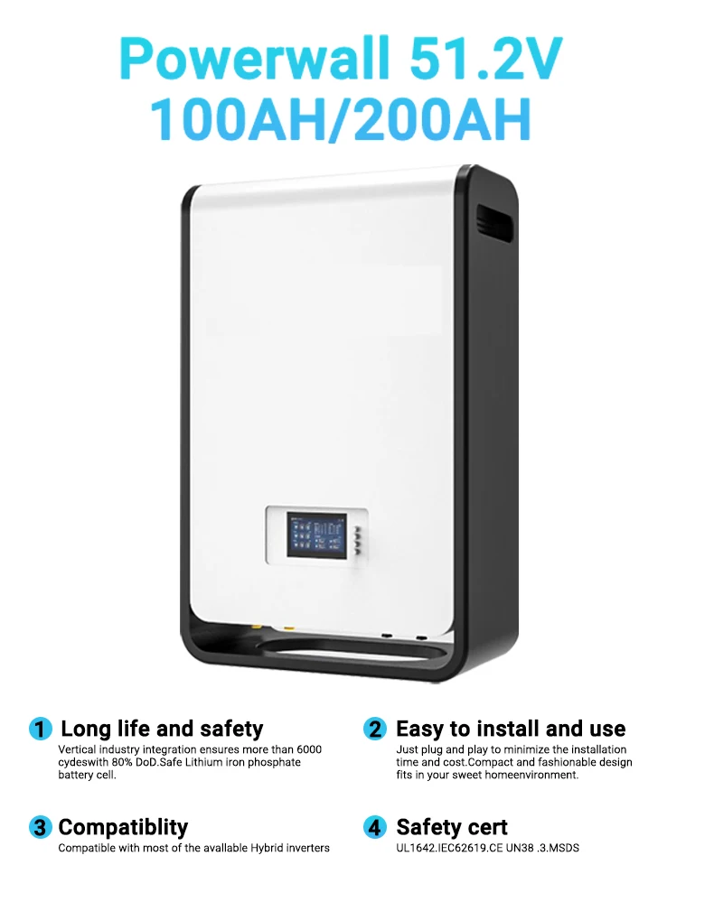 Hot Seller Powerwall 48v 51.2v 200ah 5kwh 10kwh Lifepo4 Home Battery ...