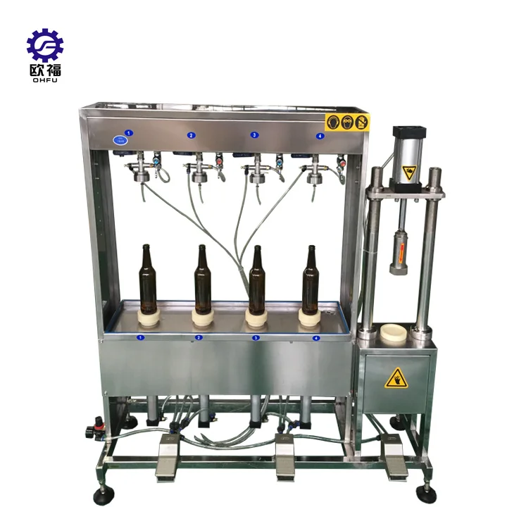 Automated 4 Nozzles Whisky Alcohol Liquor Bottle Bottling Washing ...