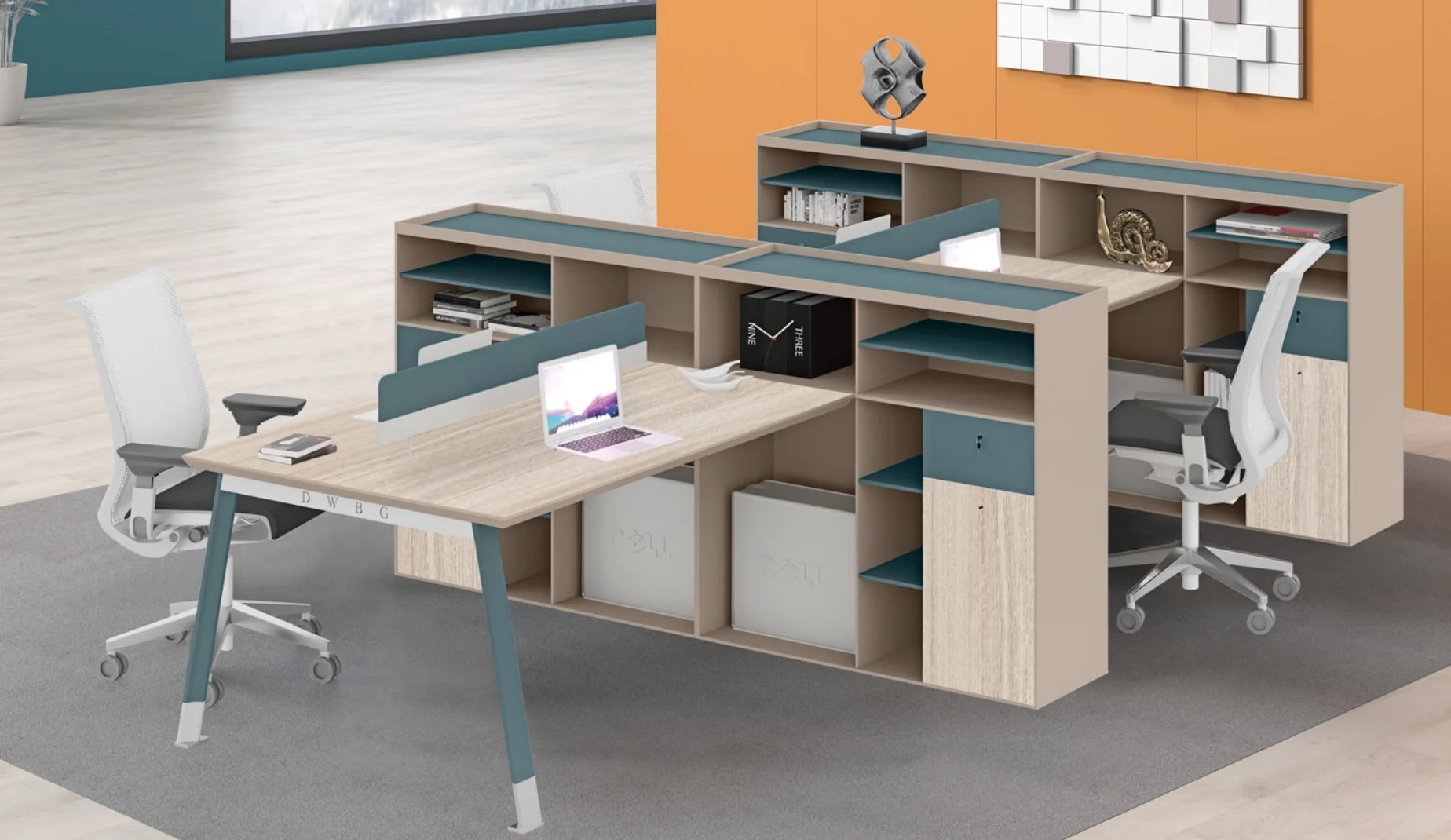 Office Furniture Modern Office Partition Desk Extrusions Cubicle 2 4 6 ...