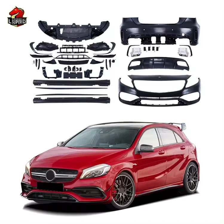 AMG Style A45 Body Kits For Mercedes Benz A Class W176 LCI Front Rear ...