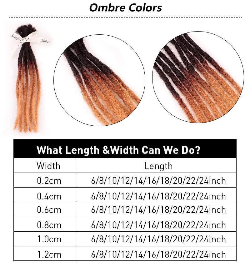 HOHO DREADS Ombre Color Locs Extensions Flexible Interlock 100% Human ...