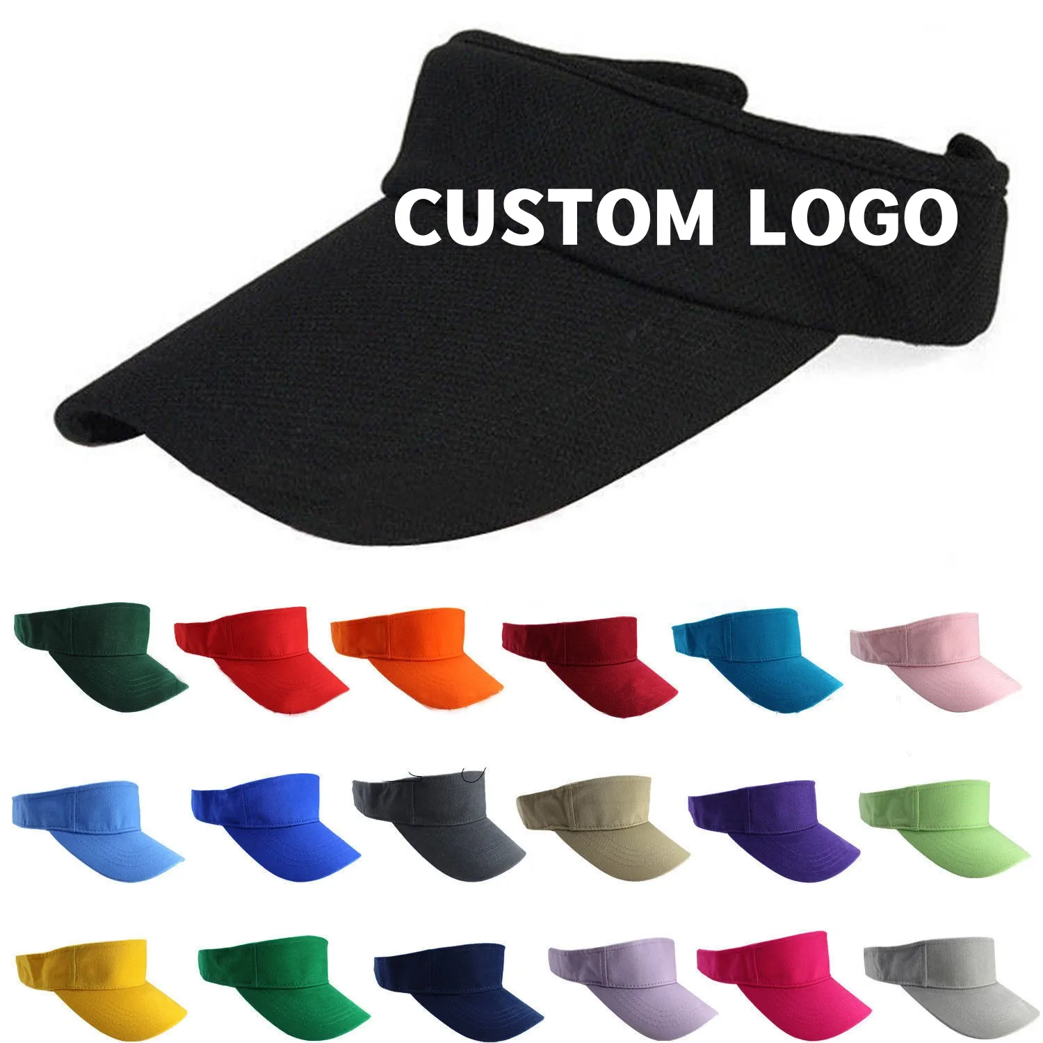 Custom Logo Sun Visor Hat Embroidery Print Empty Top Golf Visor Cap Viceras Deportiva Para El ...