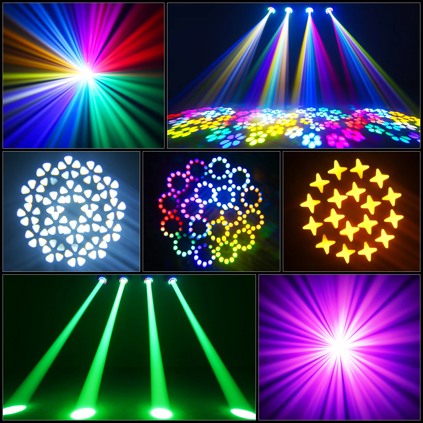 U`King 120W Moving Head Stage Lights - 8 Colors Gobo Effect for Disco ...