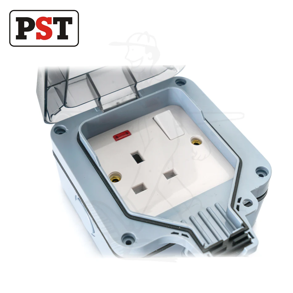 IP66 13 Amp Weatherproof Outdoor Switched Socket, Dual Outlet Wall ...