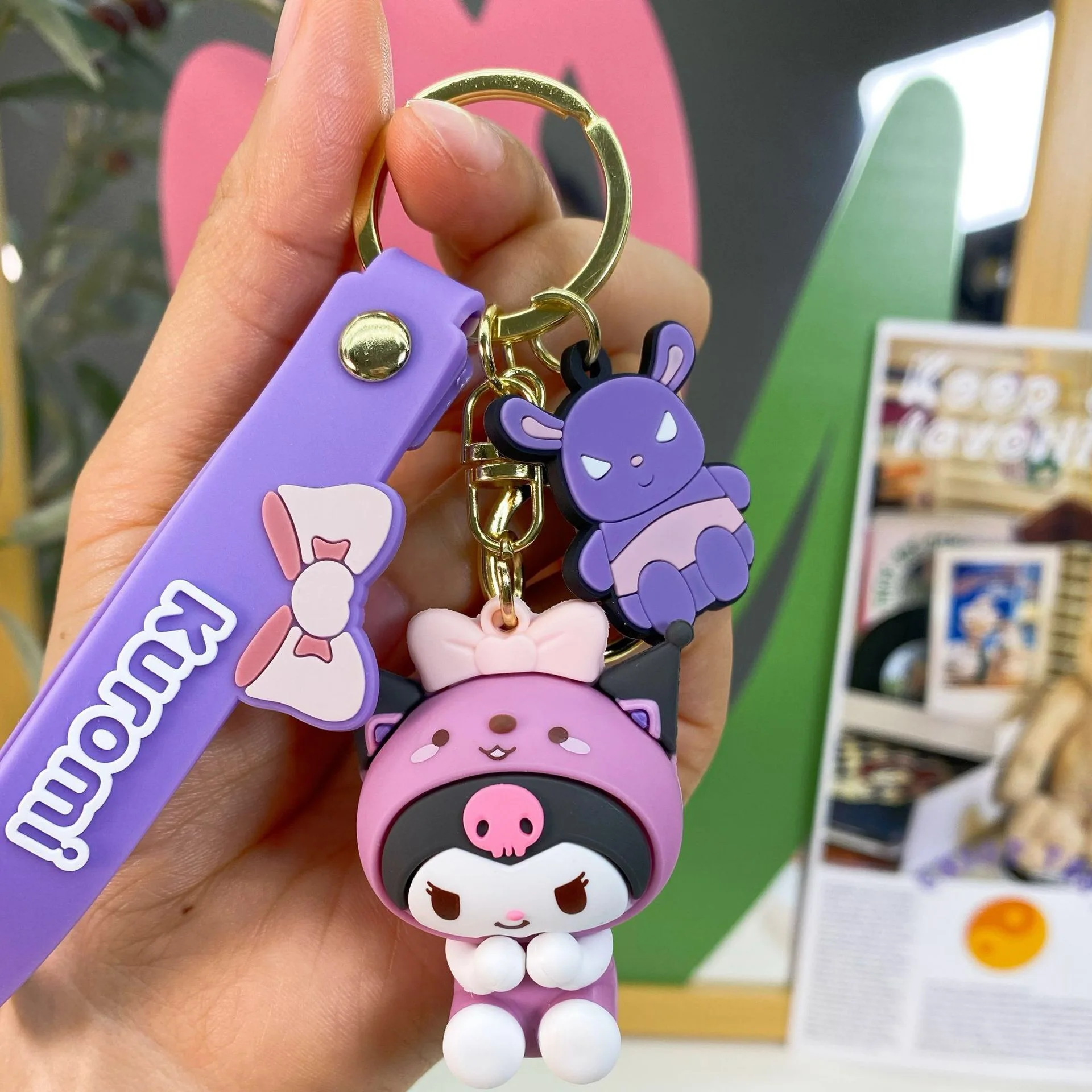 Cute Kuromi Melody Sanrio Keychain Kawaii Cartoon Big Eared Dog Frog ...