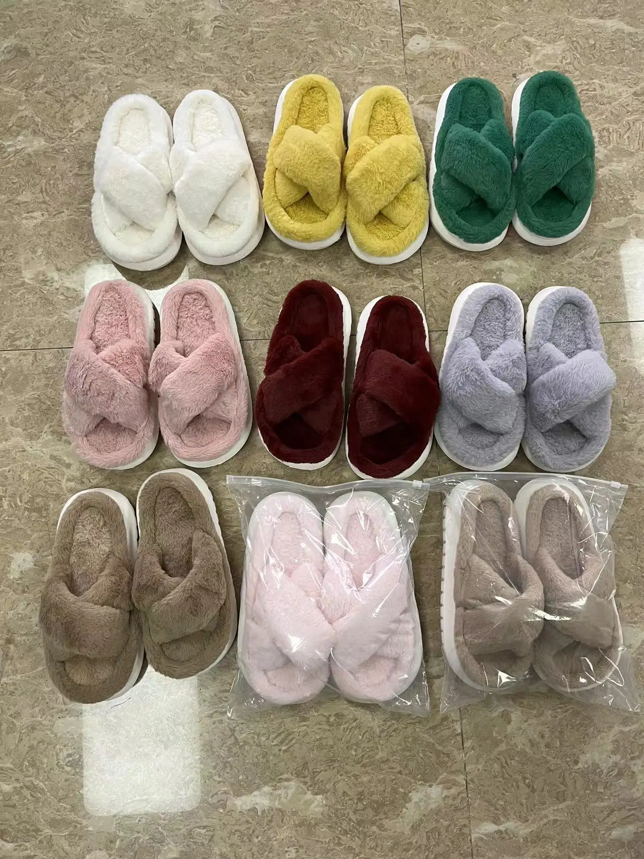 Women's Easy Silp on Home Slide Sandal Slippers Soft Fur Plush Indoor ...