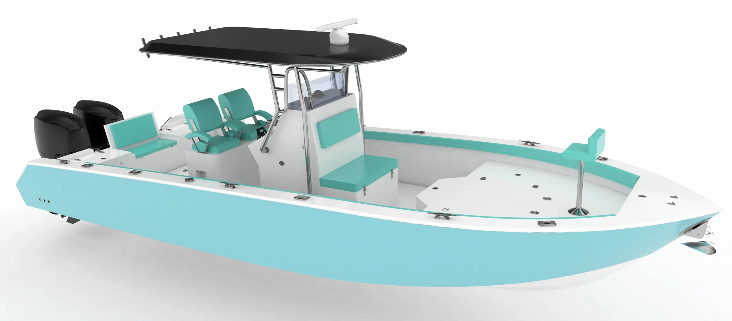 4.7m 15ft Fishing Aluminum Boat Pontoon Fishing Boat Easy Craft Rowing ...