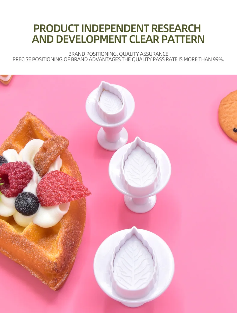 Hot Three-piece Rose Leaf Spring Mold Biscuit Cutting Mold Diy Cake ...