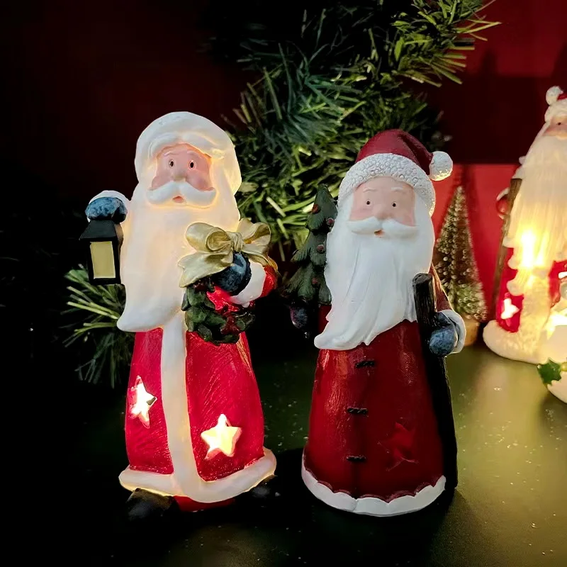 Resin Christmas Santa Lamp For Holiday Decor Christmas Figurines Resin ...