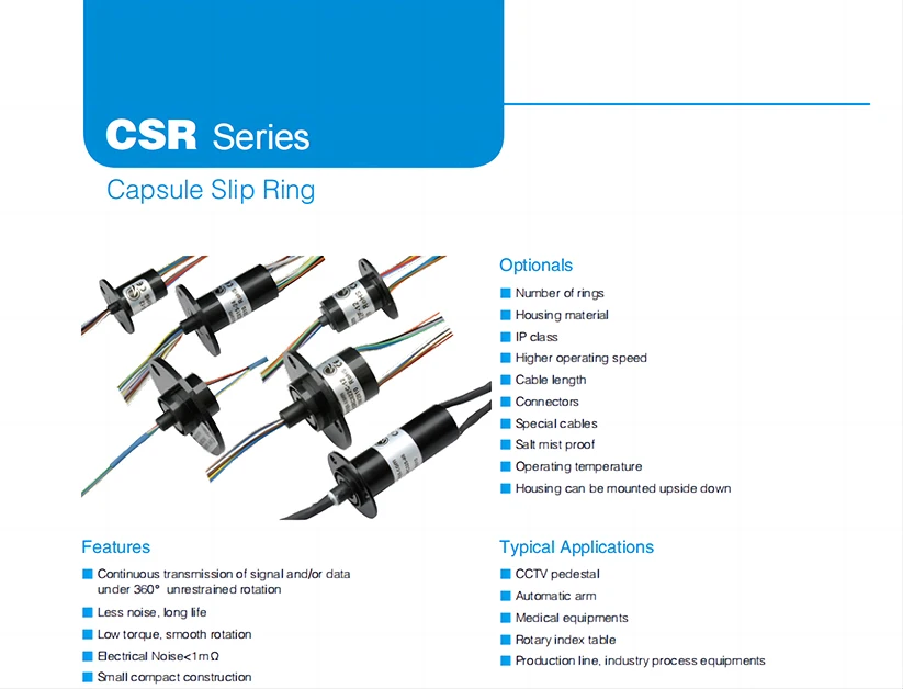 25.4mm 30mm Through Hole Slip Ring 6//12/16/18/24 Wires 5a 10a Bore ...