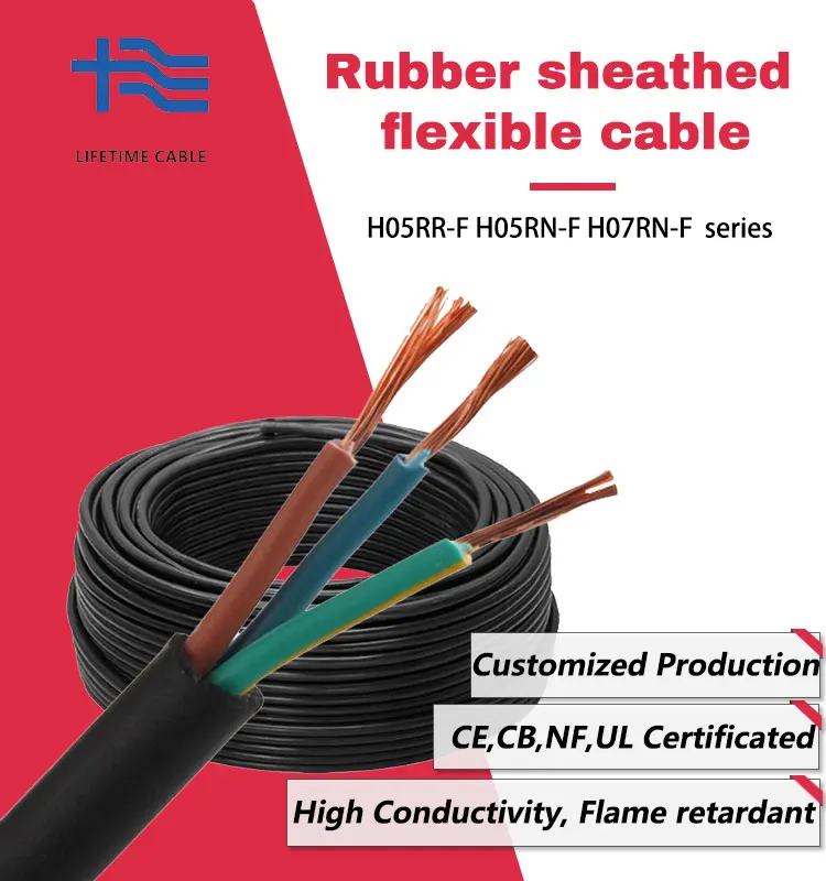 H07rn-f Vde Copper 4*2.5/4*4/4*6/4*10/4*16/4*25 Rubber Power Typehigh ...