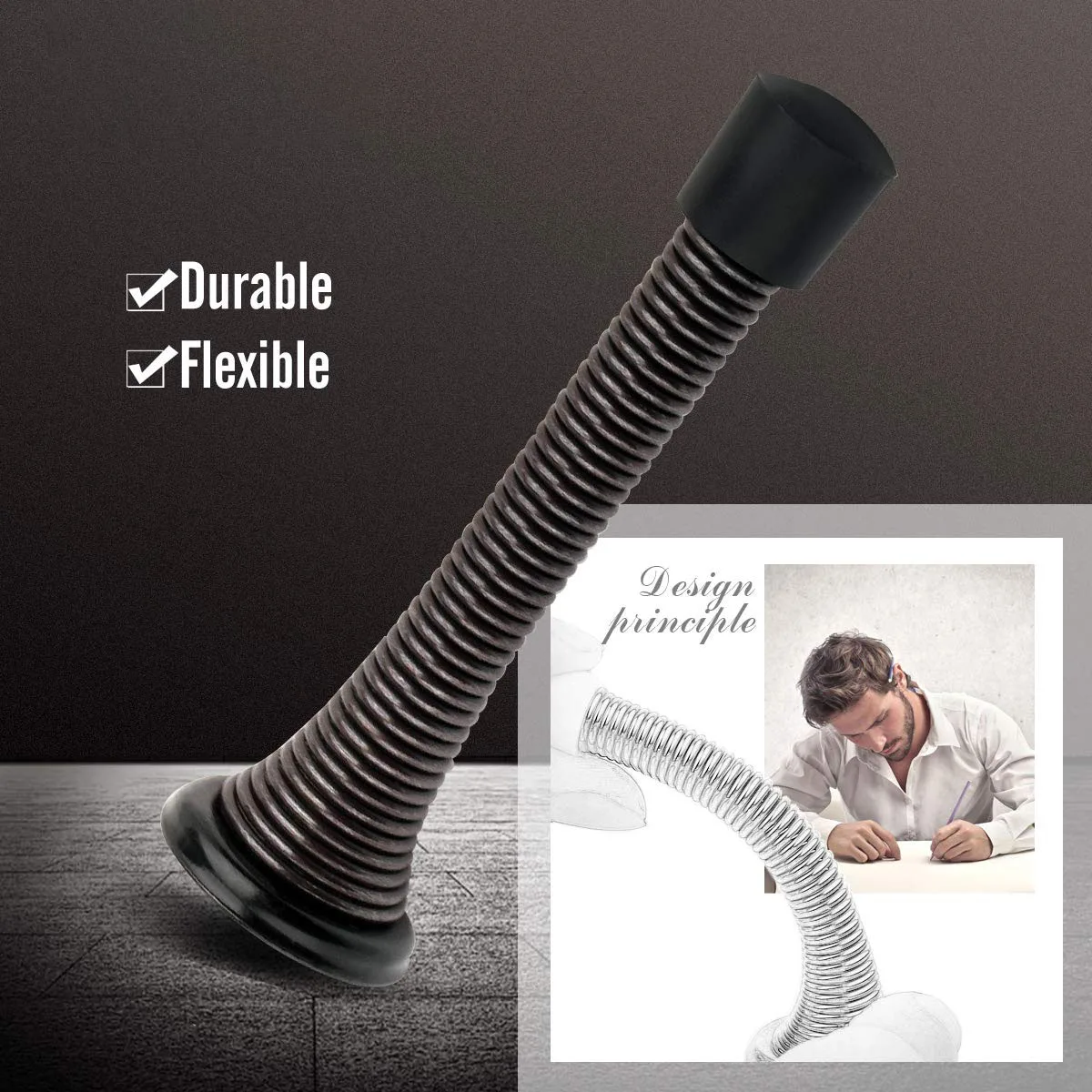 KOVOSCH Spring Door Stopper - Heavy Duty & Flexible Protection