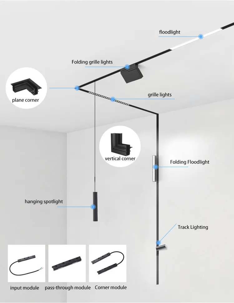 Modern Home Lighting Design Recessed 48v Track Magnet Cob Linear Rail ...