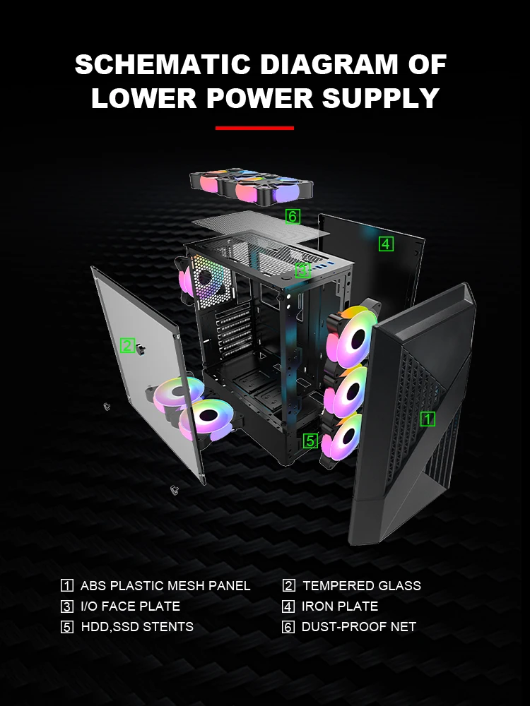 Abs Metal Mesh Front Panel Gamer Cabinet Pc Gamer Computer Towers ...