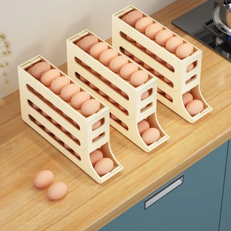 Egg Carton Automatic Rolling Multi-Layer Home Kitchen Egg Organiser ...