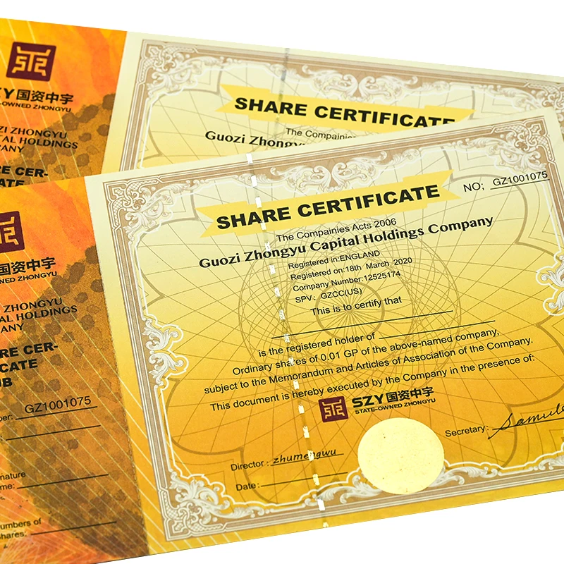 Custom Stamping Printing Watermark Paper Holographic Anti-fake Diploma ...