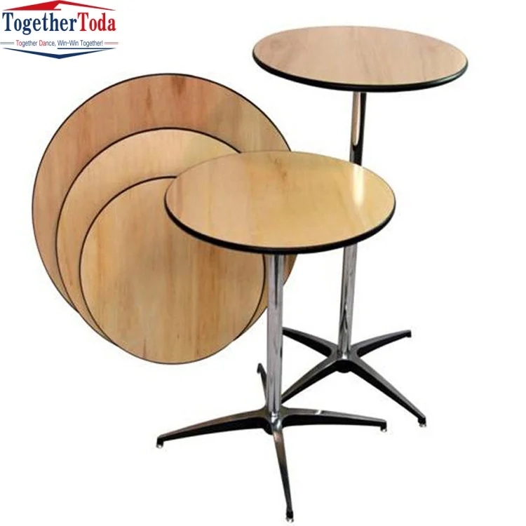 Modern Solid Wood Cocktail Round bar Counter Wine Party Fixed High bar ...