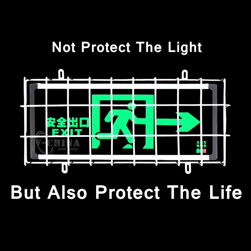 Protecting Exit Lighting Wire Guard Carbon Steel Welded Wire Cover ...