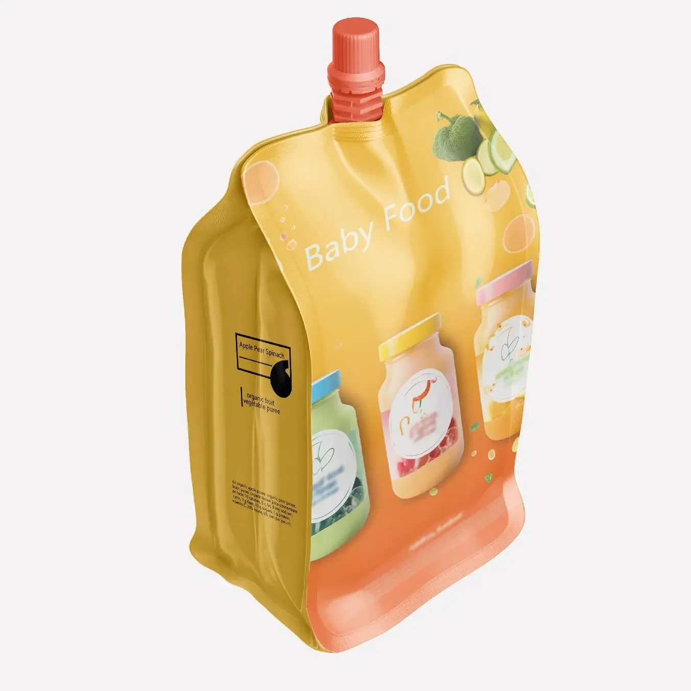 Custom Printed Reusable Liquid Spout Pouch Bags Baby Food Packaging ...