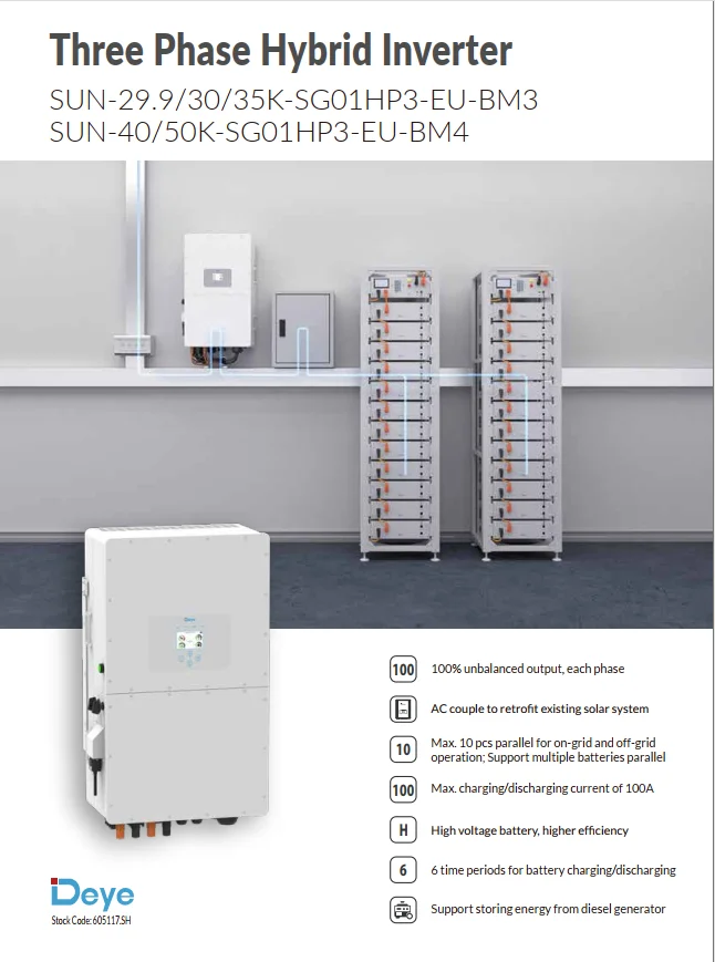 Deye Three Phase Hybrid Solar Inverter Sun-29.9/30/35k-sg01hp3-eu-bm3 Sun-40/50k-sg01hp3-eu-bm4 ...