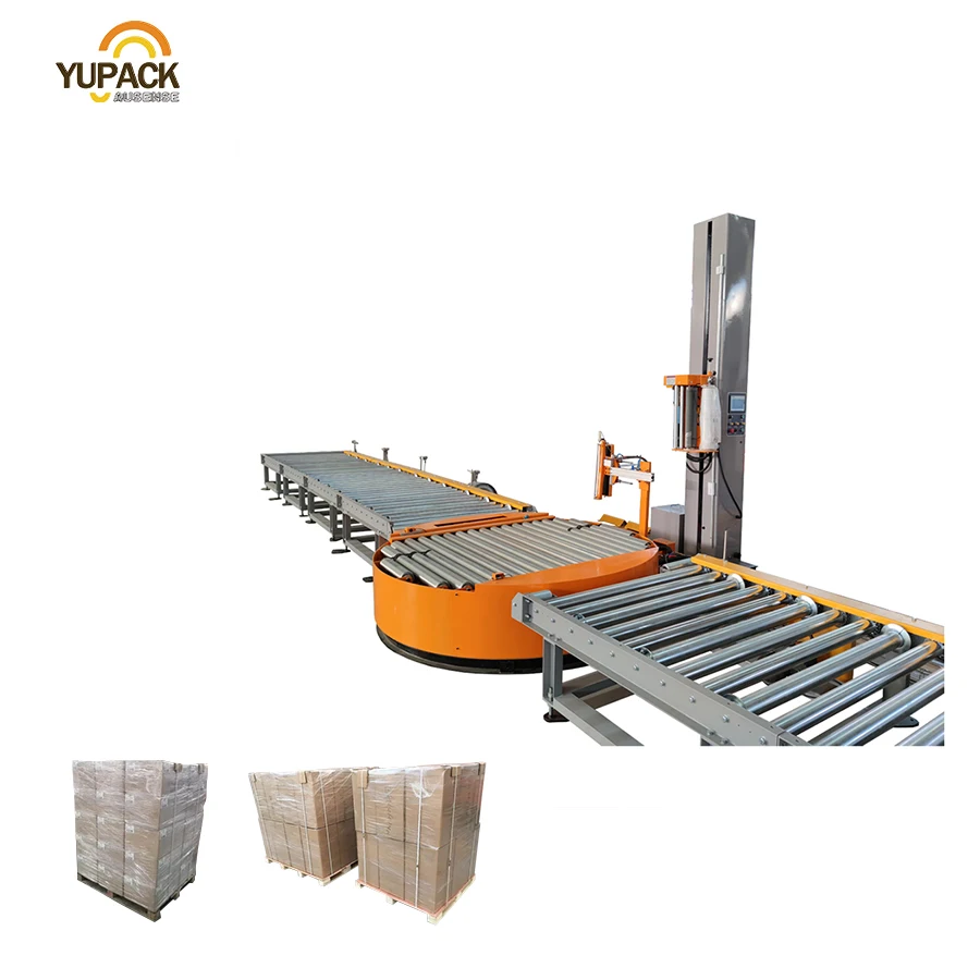 Fully Automatic Conveyor Type Pre-Stretch Pallet Wrapping Machine Online
