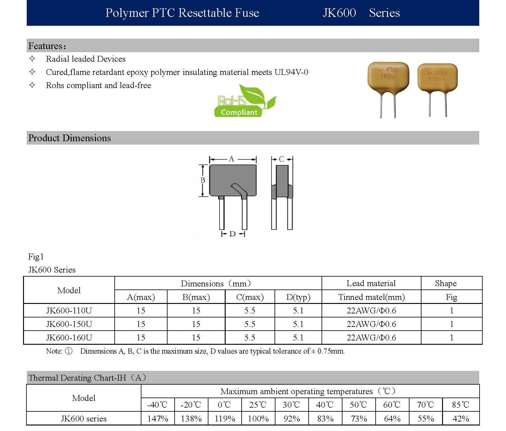 600v Series Pptc Dip Fuse15x15x5.5x5.1mm Resettable Ptc Fuses 110ma 600v Self Recovery Plug-in ...