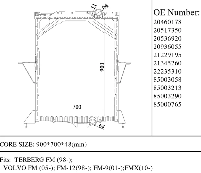 Intercooler For Terberg Inter Cooler Oe No. 20460178 20517350 20536920 ...