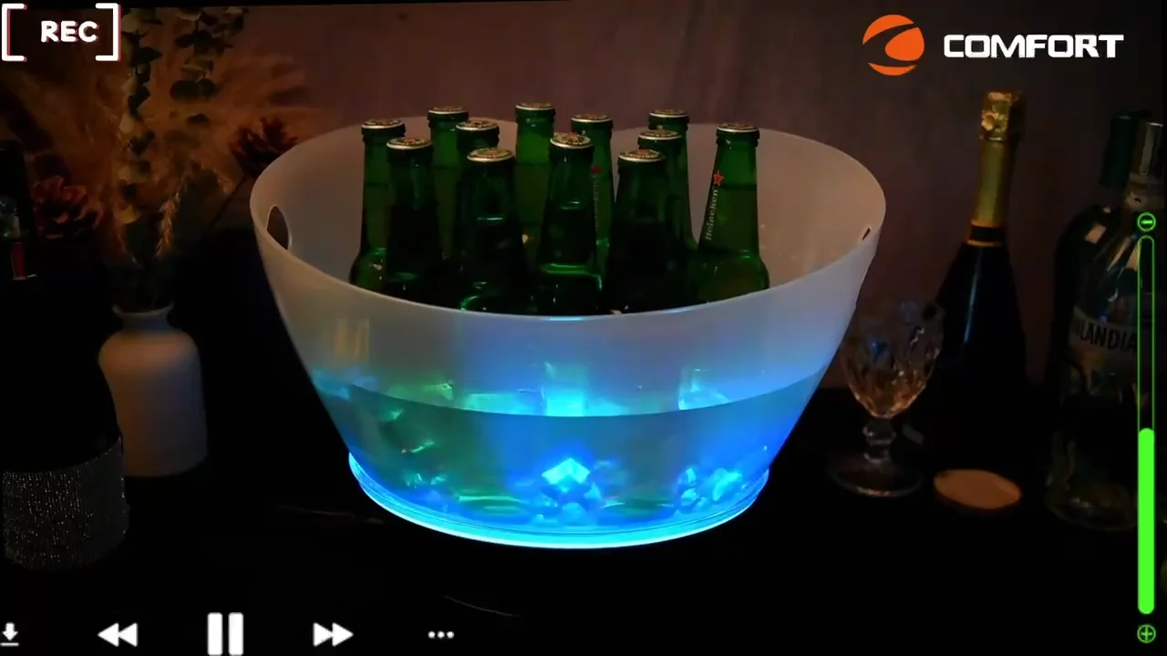 Plastic Led Bar Led Ice Bucket Transparent New Light Up Club Ware Beer ...