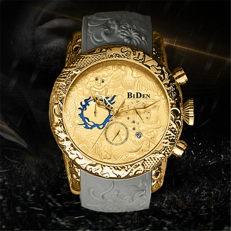 Top Brand Luxury BIDEN Dragon Scale Pattern Carving Antique Style ...