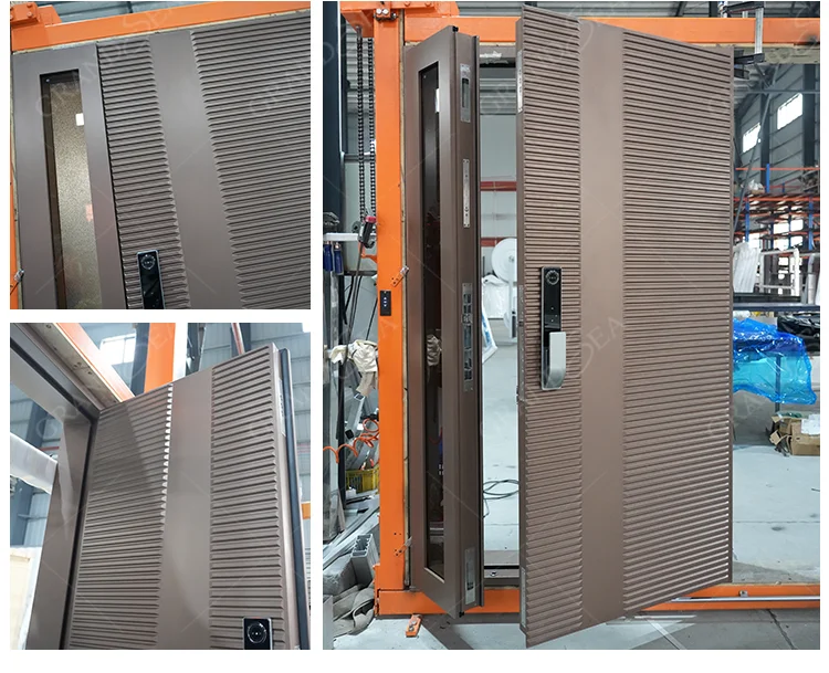 2025 Modern Pivot Entry Door - Double Swing Steel Door - Customizable Odm