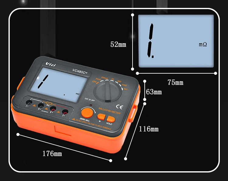 Vc4105a Digital Earth Tester Meter With 32mm High Figure - Buy Earth ...