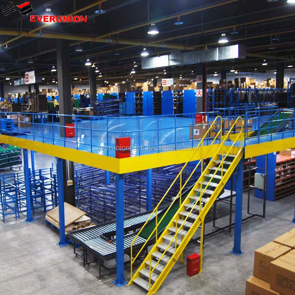 5-Layer Steel Platform Mezzanine Multi-Level Metal Warehouse Racking ...