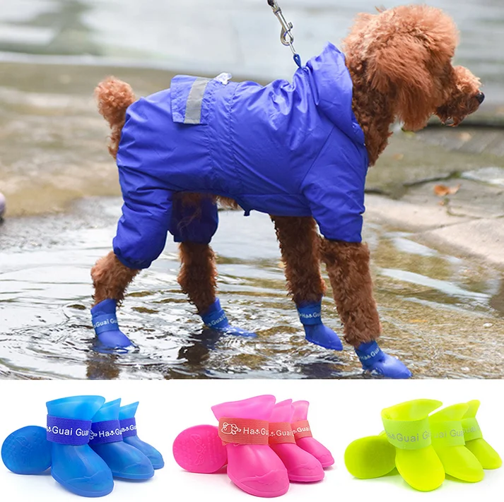 Summer Anti-slip Waterproof Dog Shoes Soft Rubber Waterproof Dog Socks ...
