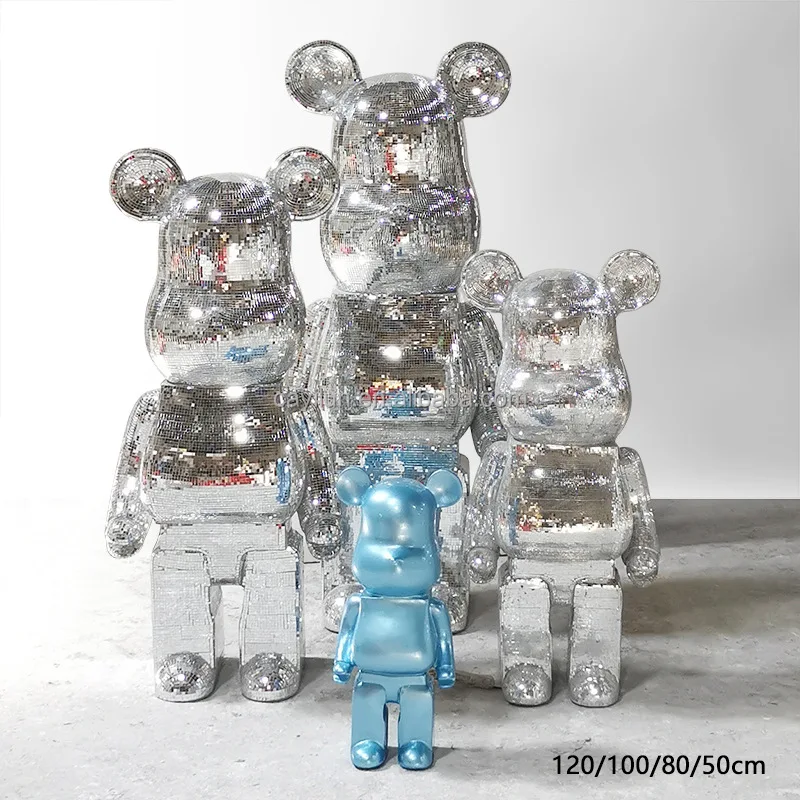 400% Handmade Sequins Glass Bright Surface Piggy Bank Large Bearbrick ...