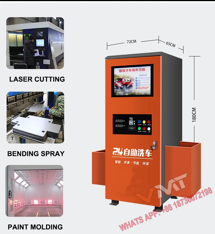 High Pressure 3kw 150bar Coin/card Operated Car Washing Self Service ...