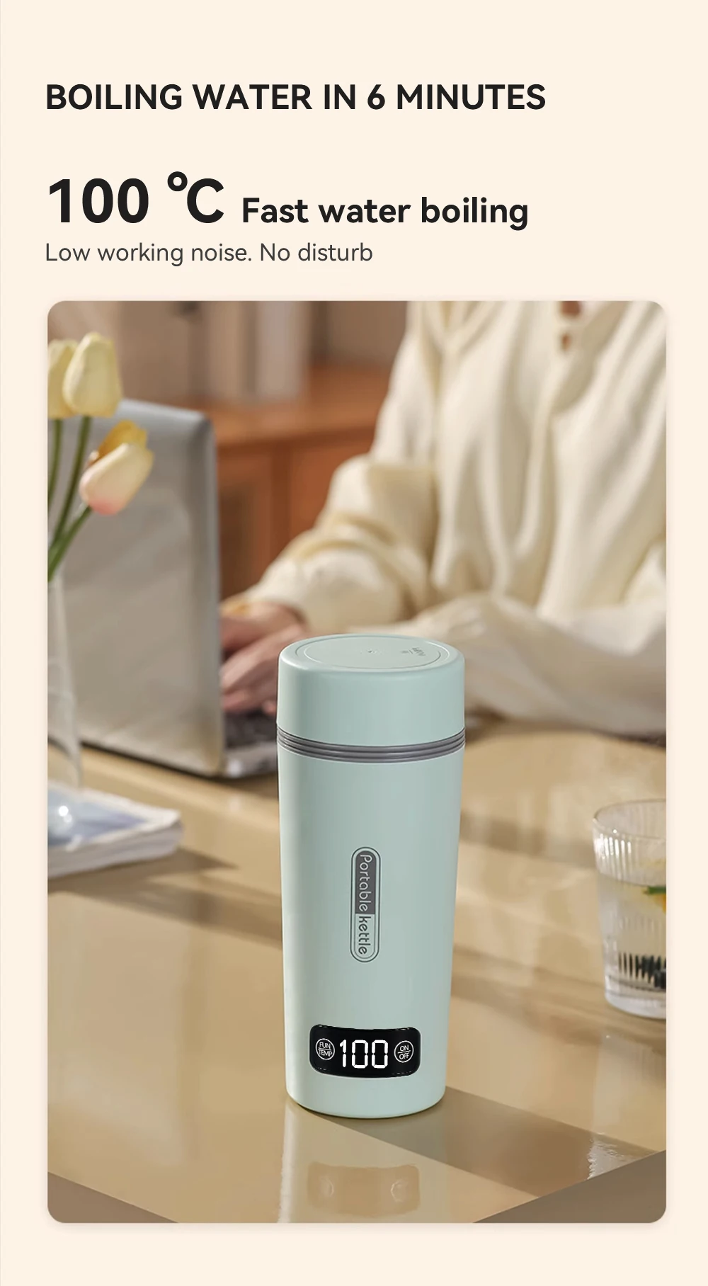 Mini Electric Portable Tea Kettle for Travel - Hot Water