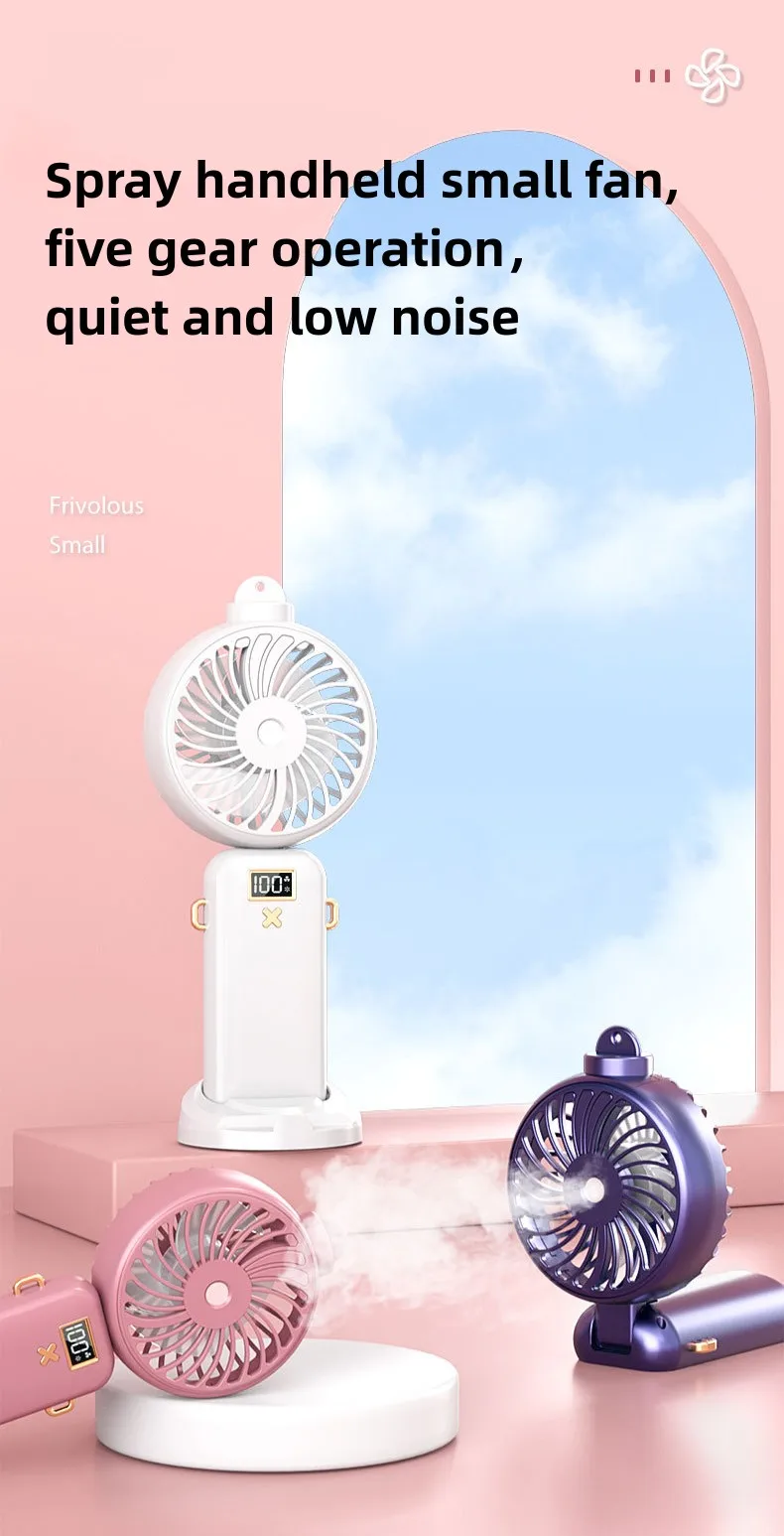 2023 Mini Folding Hand Held Digital Display Fan Aromatherapy ...