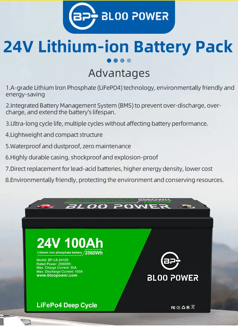 12V 24V 100ah 200ah Lithium Battery Packs for Golf Carts & Yachts