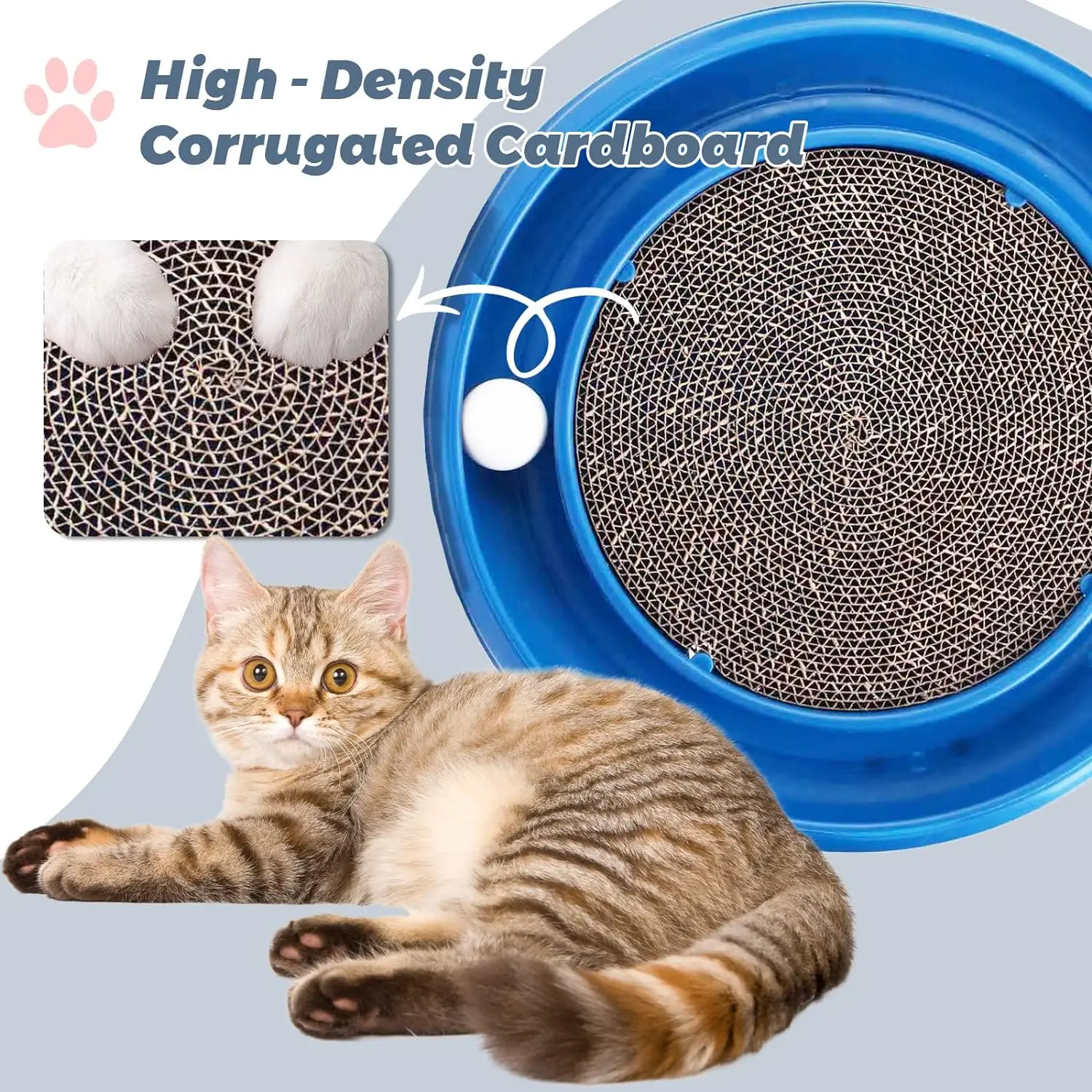 Cat Scratching Board with Track Ball for Indoor Cats for Kitty Physical ...