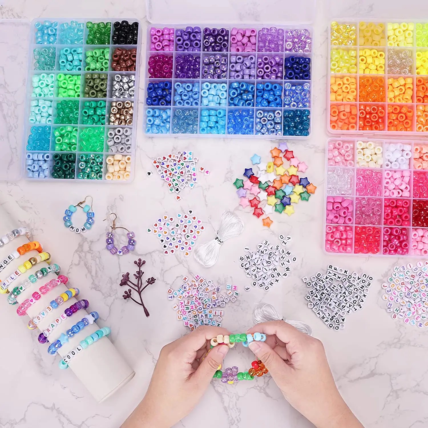 3250pcs Pony Beads Set 96 Colors for DIY Jewelry Making