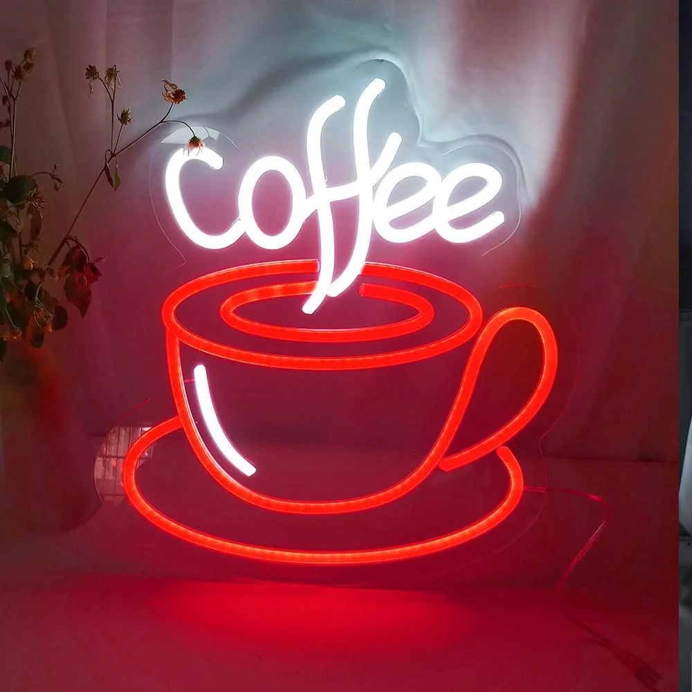 Coffee Shop Decoration Led Neon Sign Anti Yellow Silicone Neon Signs ...