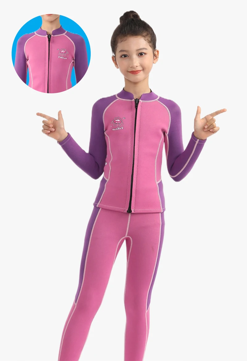 Children One Piece Surfing Swimming Full Wetsuit Anti-uv Child Diving ...