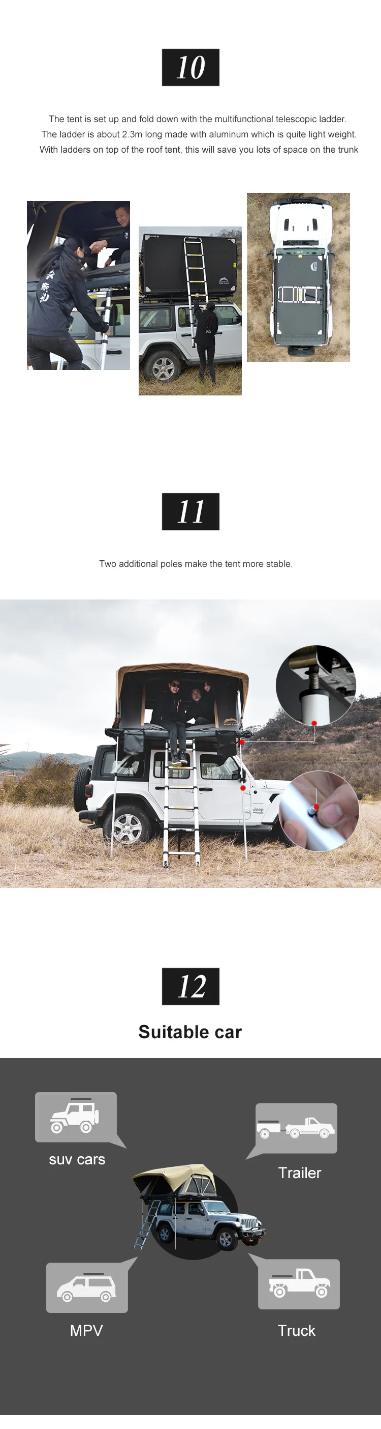 Wild Land Voyager 4 Season Roof Top Tent - Perfect for Camping