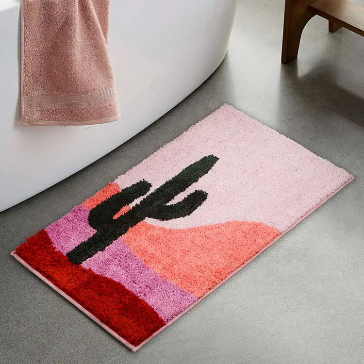 New Trendy Multicolor Plant Leaves Non slip 50x80 Flocked Shaggy Custom ...