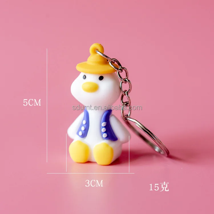Cartoon Toy Keychain Birthday Gifts Pretty Yellow Duck Car Key Chain ...